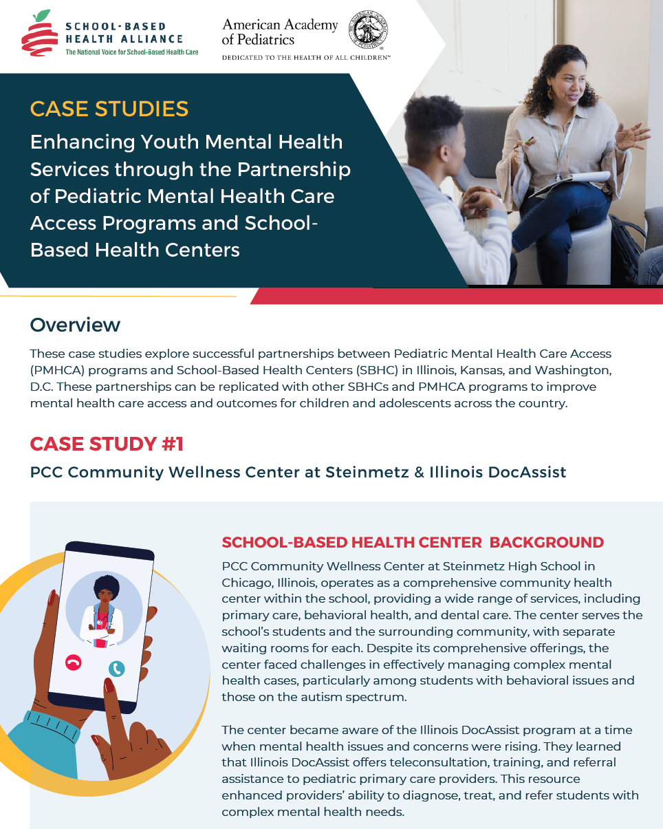 Pediatric Mental Health Care Access (PMHCA) Programs: Partnerships with Schools and SBHCs ...