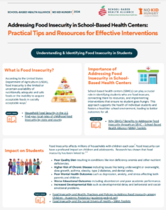 Addressing Food Insecurities in SBHCs – School-Based Health Alliance